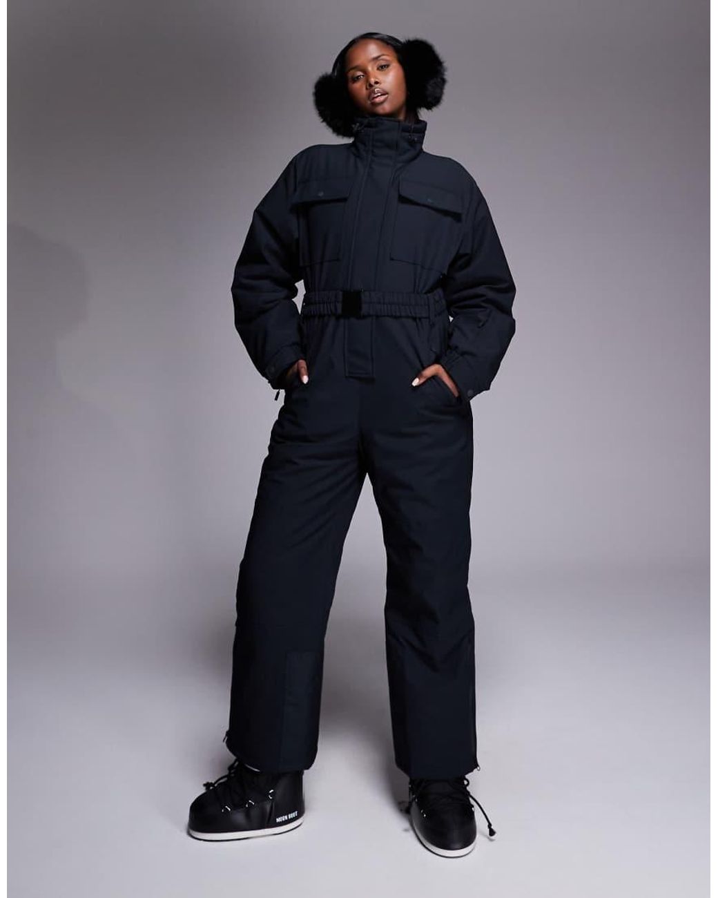 ASOS 4505 Ski & Snow Asos 4505 Ski Retro Belted Ski Suit With Funnel ...