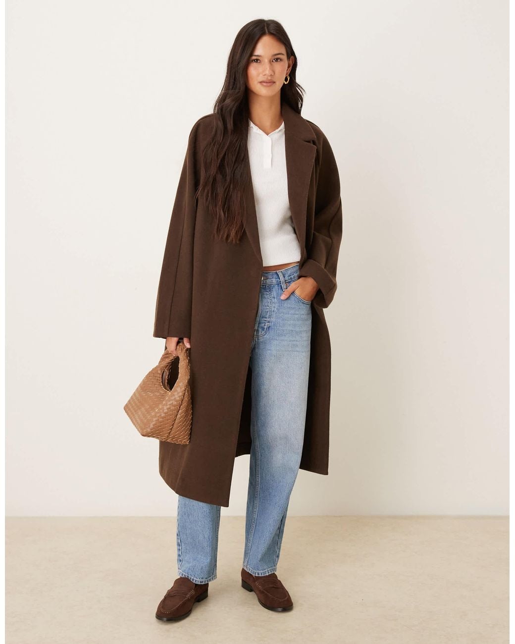 ASOS Chuck On Overcoat in Natural | Lyst
