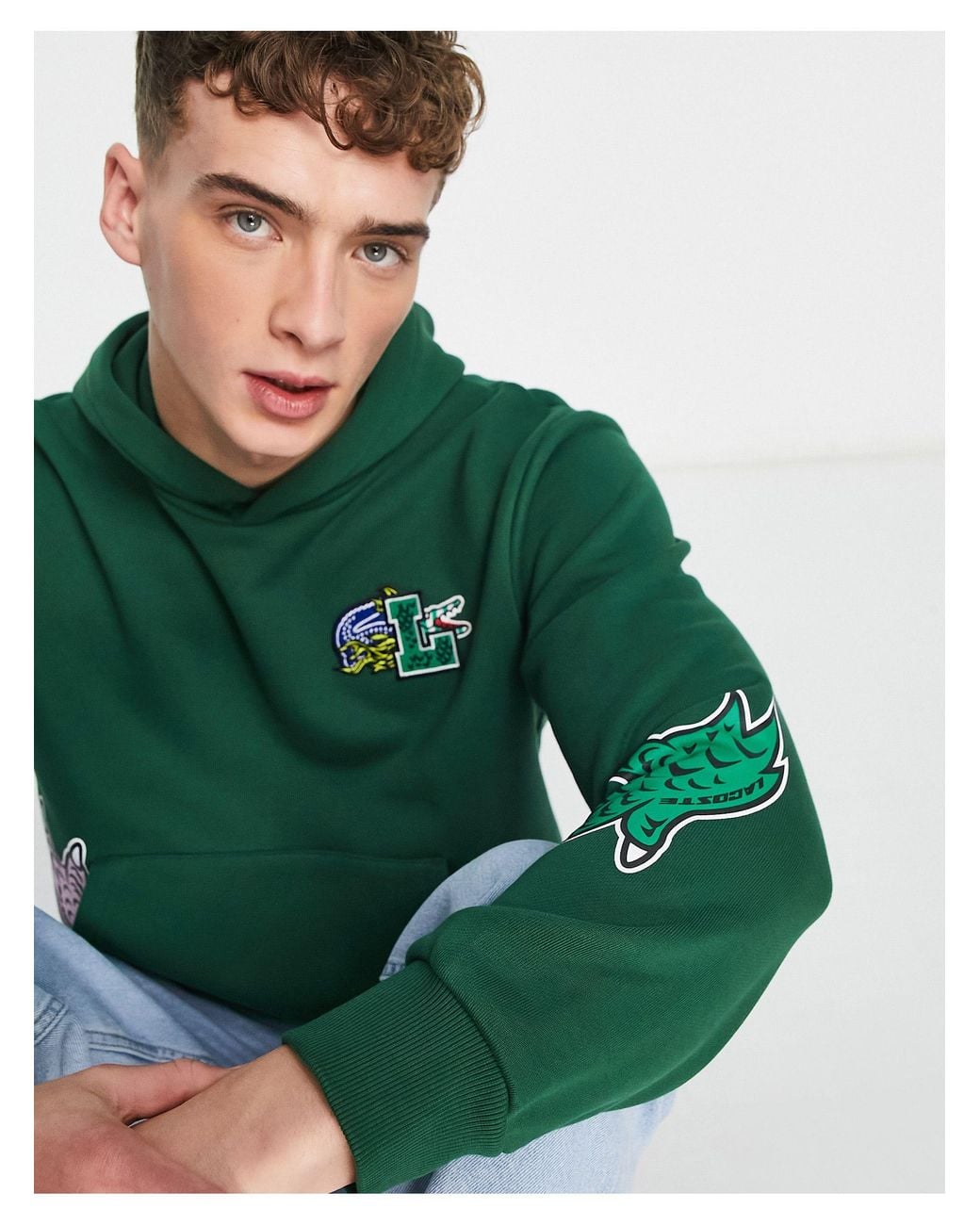Lacoste Holiday Badge Hoodie in Green for Men | Lyst UK