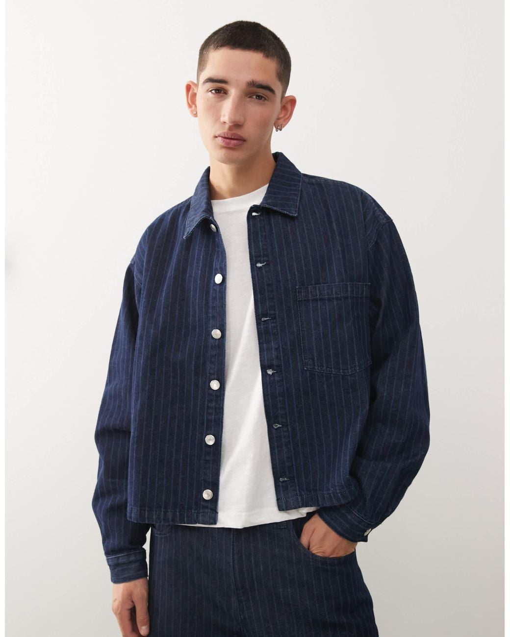 Reclaimed Vintage Boxy Denim Jacket in Blue for Men | Lyst