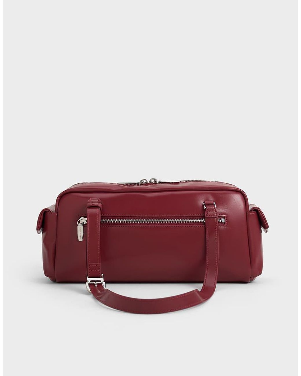 Charles & Keith Rachel Elongated Multi-Pocket Shoulder Bag in Red | Lyst UK