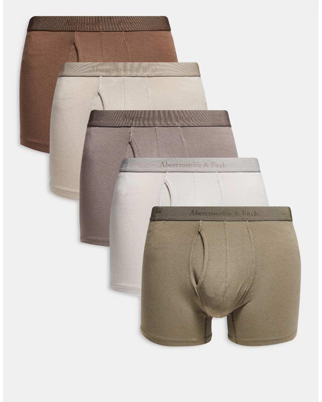 Abercrombie & Fitch 5 Pack Tonal Boxer Briefs in Natural for Men | Lyst UK