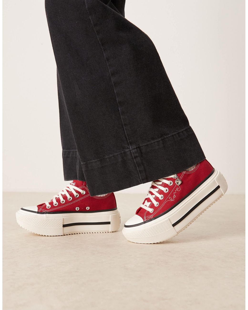 Converse Chuck Taylor All Star Lift Hi Double Stack Sneakers in Black ...