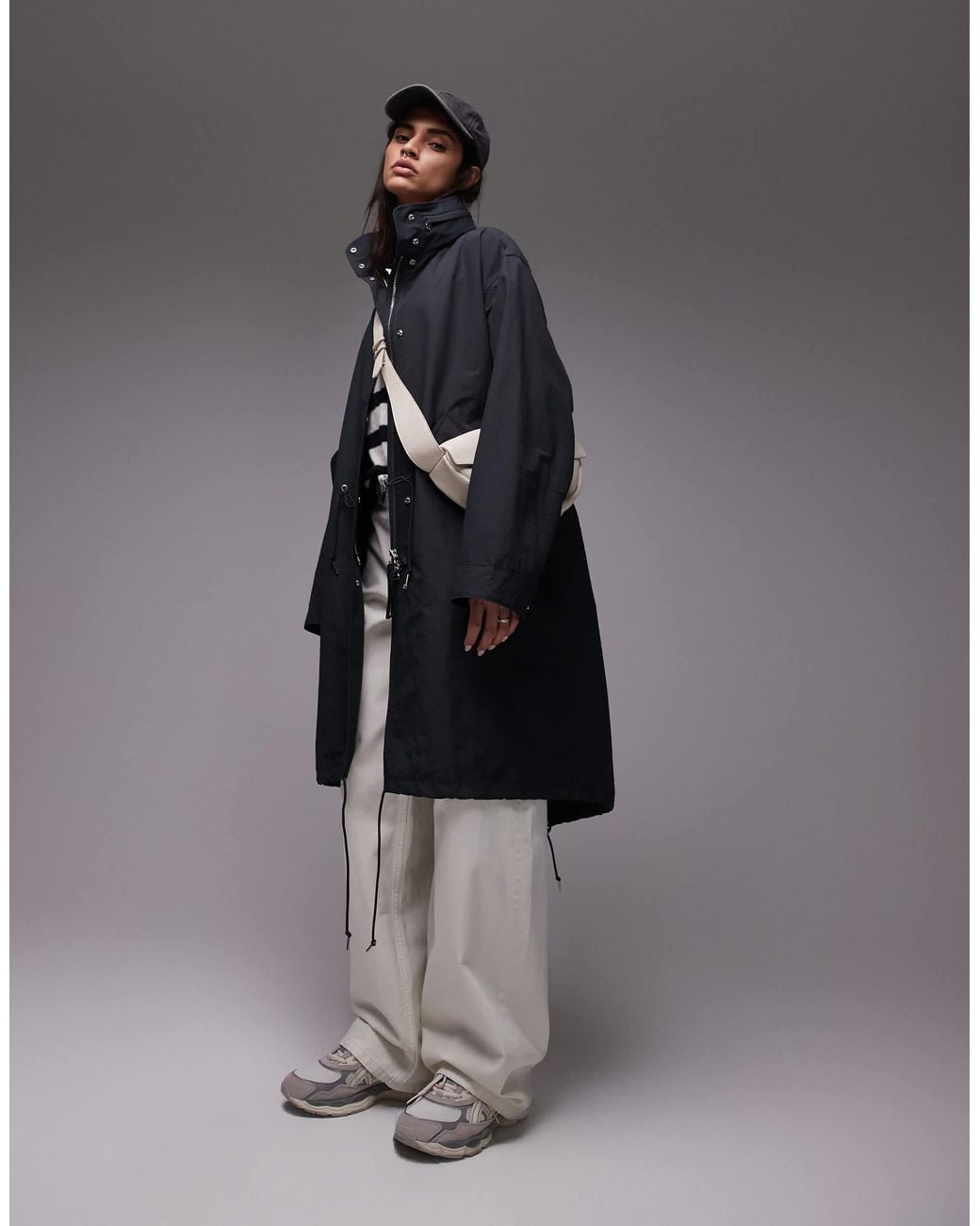 ARKET Lightweight Coated Longline Utility Parka With Foldaway Hood in ...