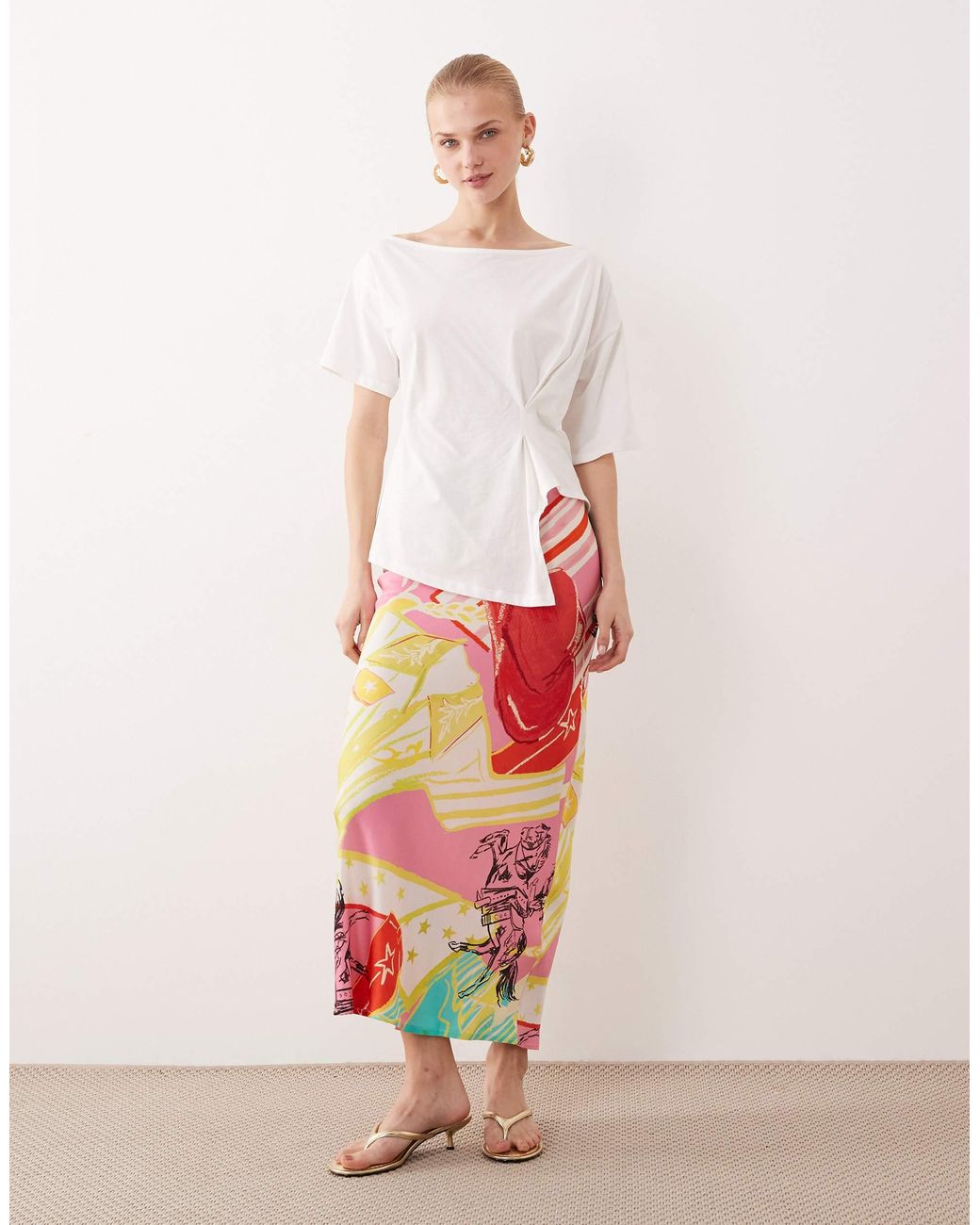 Never Fully Dressed Dorris Satin Maxi Skirt in White | Lyst