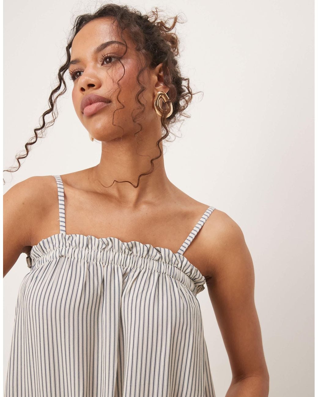 ASOS Trapeze Maxi Cami Dress in Natural | Lyst