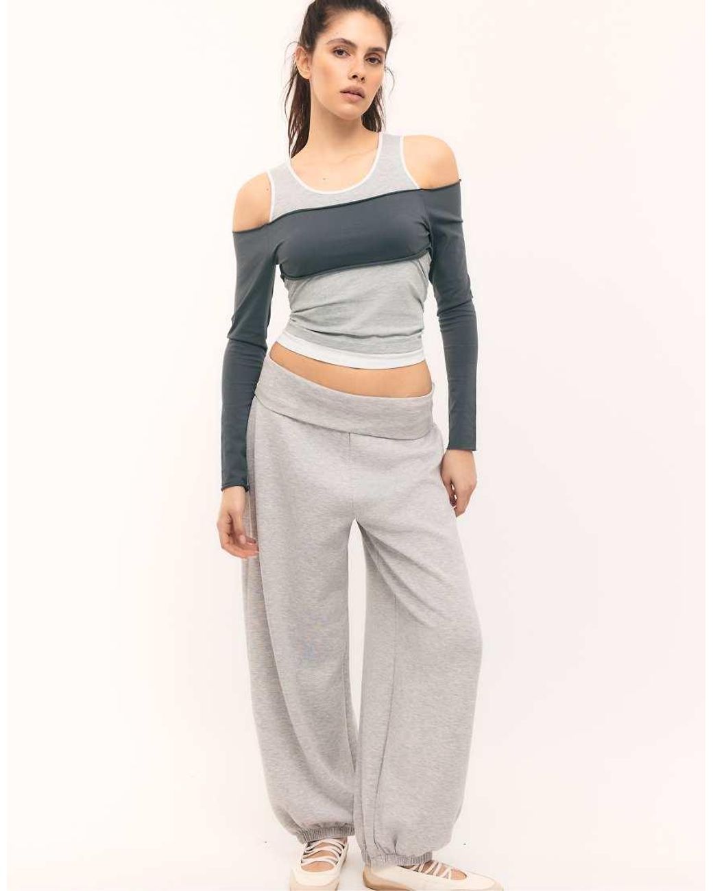 Stradivarius Long Sleeve Overlay Top in Blue | Lyst UK