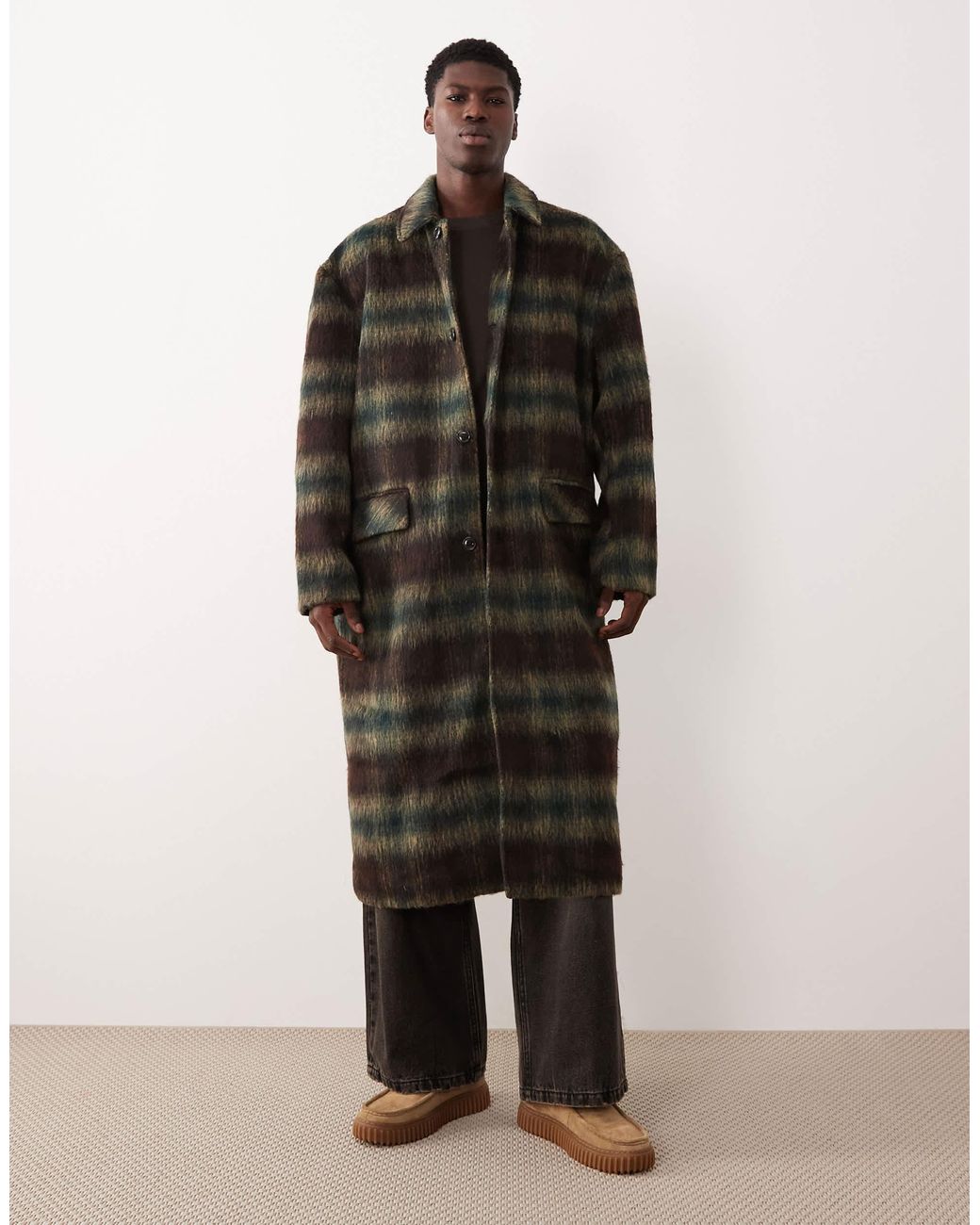 ASOS Wool Look Oversized Coat in Black for Men | Lyst