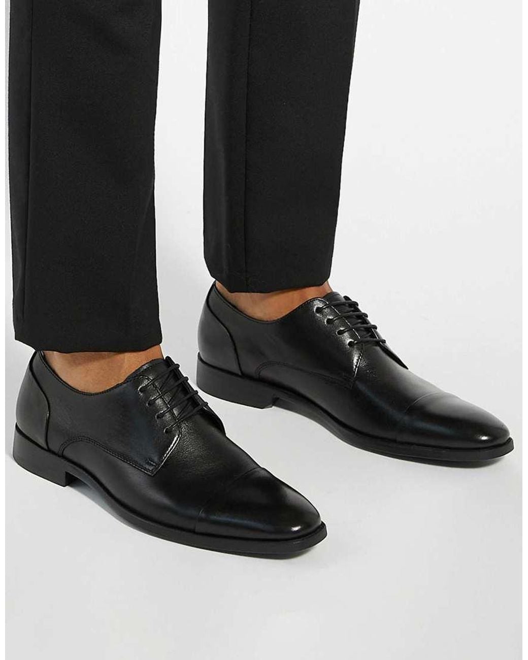 Dune Wide Fit Suffix Wf Derby Shoes in Black for Men | Lyst UK