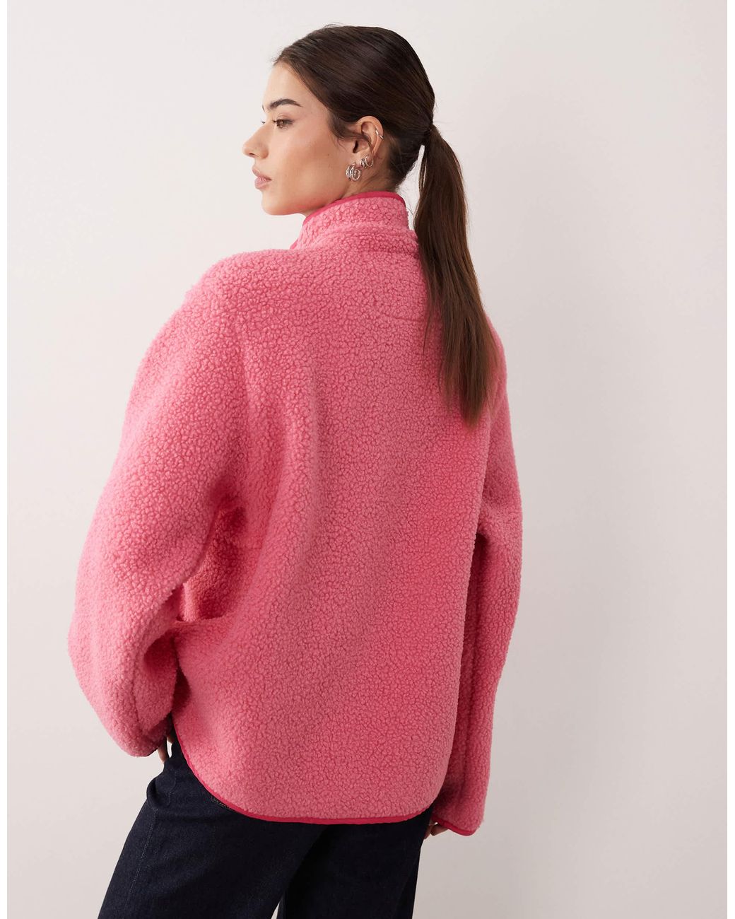 JJXX Teddy Jacket in Pink | Lyst