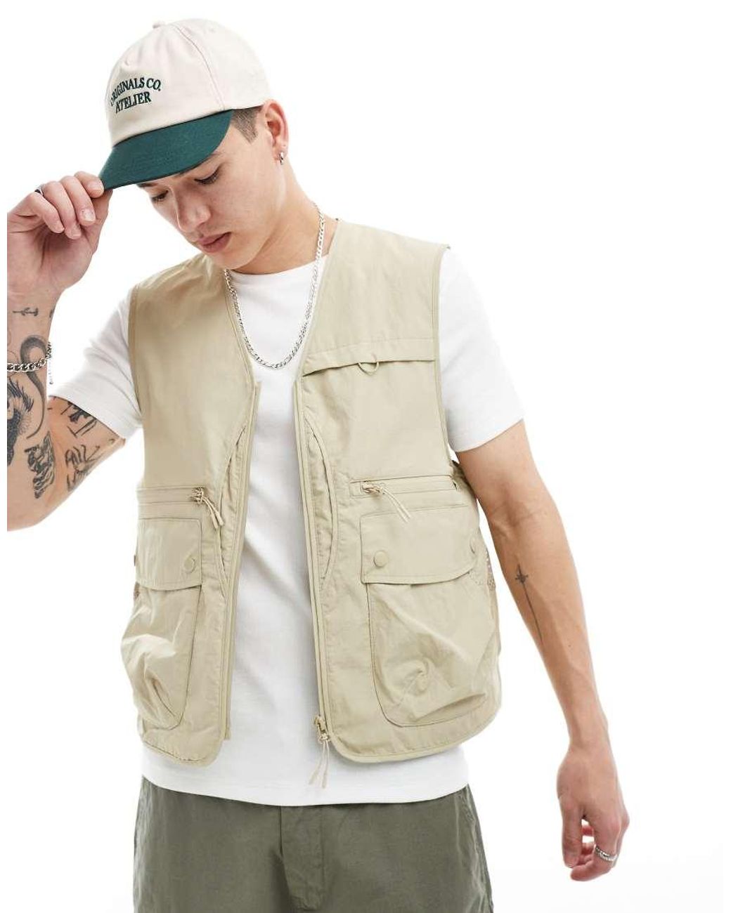 River Island Utility Vest in White for Men | Lyst UK