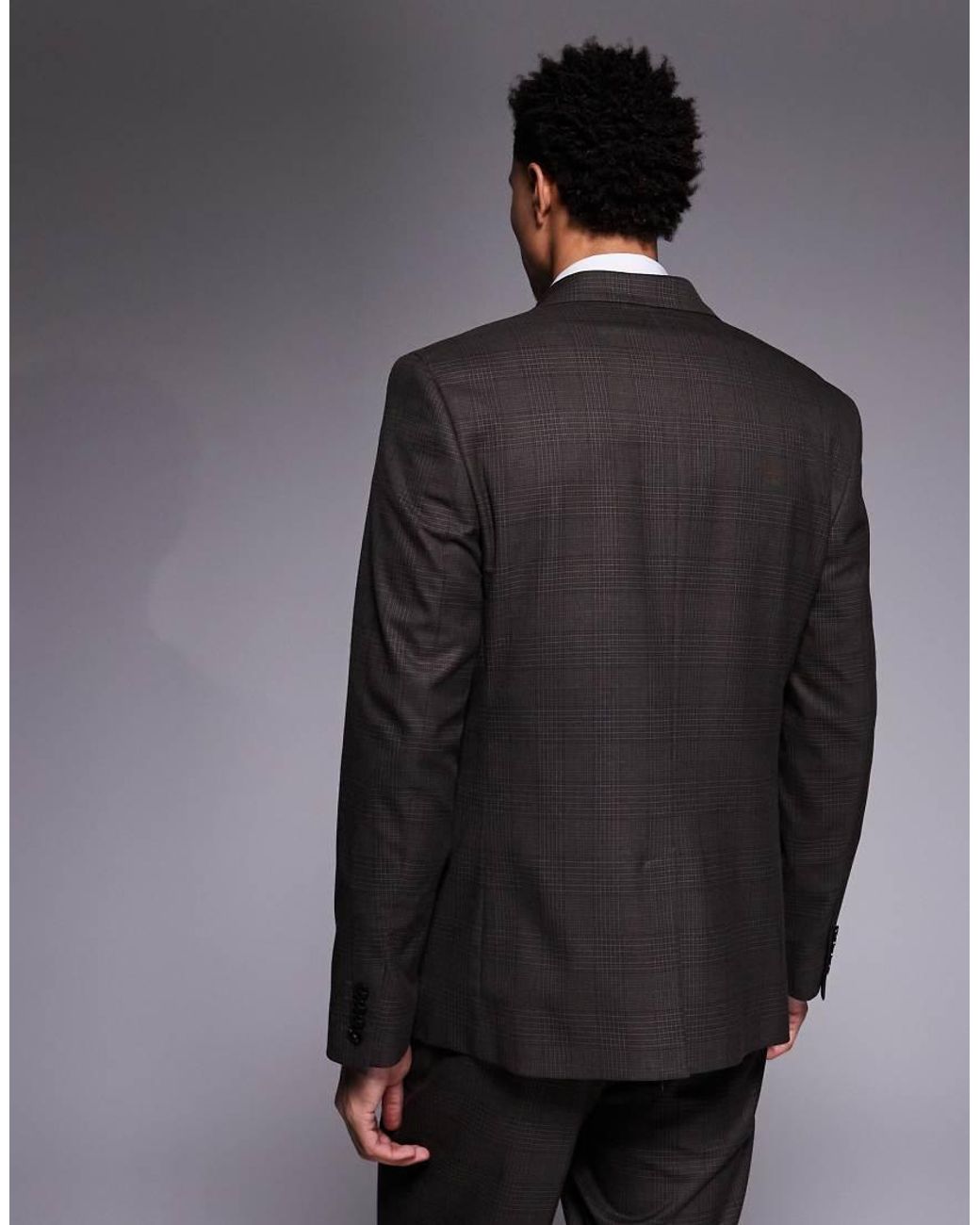 River Island Double Breasted Slim Suit in Grey for Men | Lyst UK