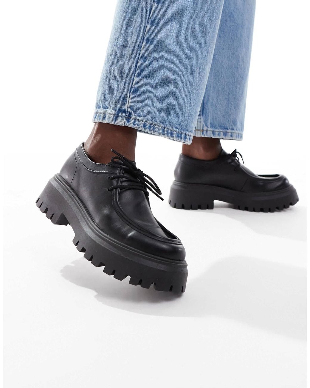 schuh Lyrica Chunky Moc Toe Lace Up Shoes in Blue | Lyst