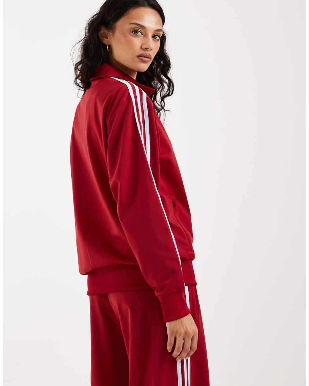 adidas Originals Firebird Loose Track Top in Red | Lyst UK