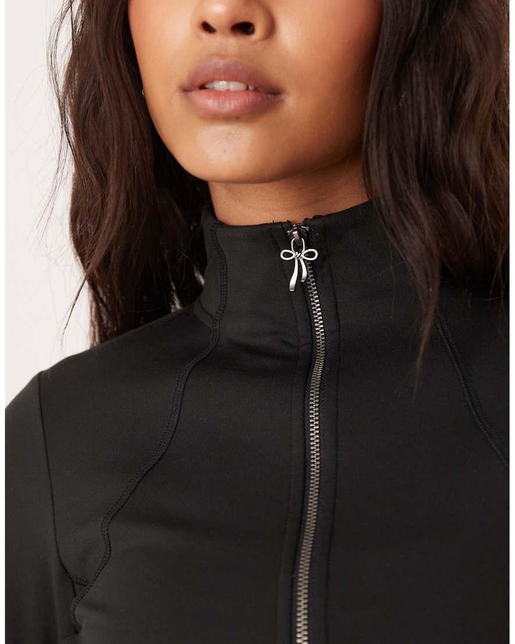 Hollister Gilly Hicks High Neck Snatched Waist Jacket Co-Ord in Black ...