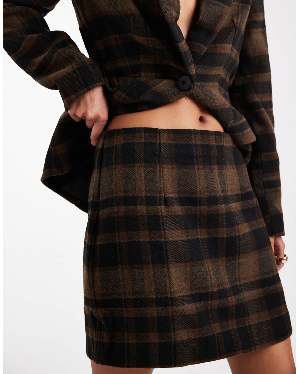 Vero Moda Flannel Mini Skirt Co-ord in Black | Lyst