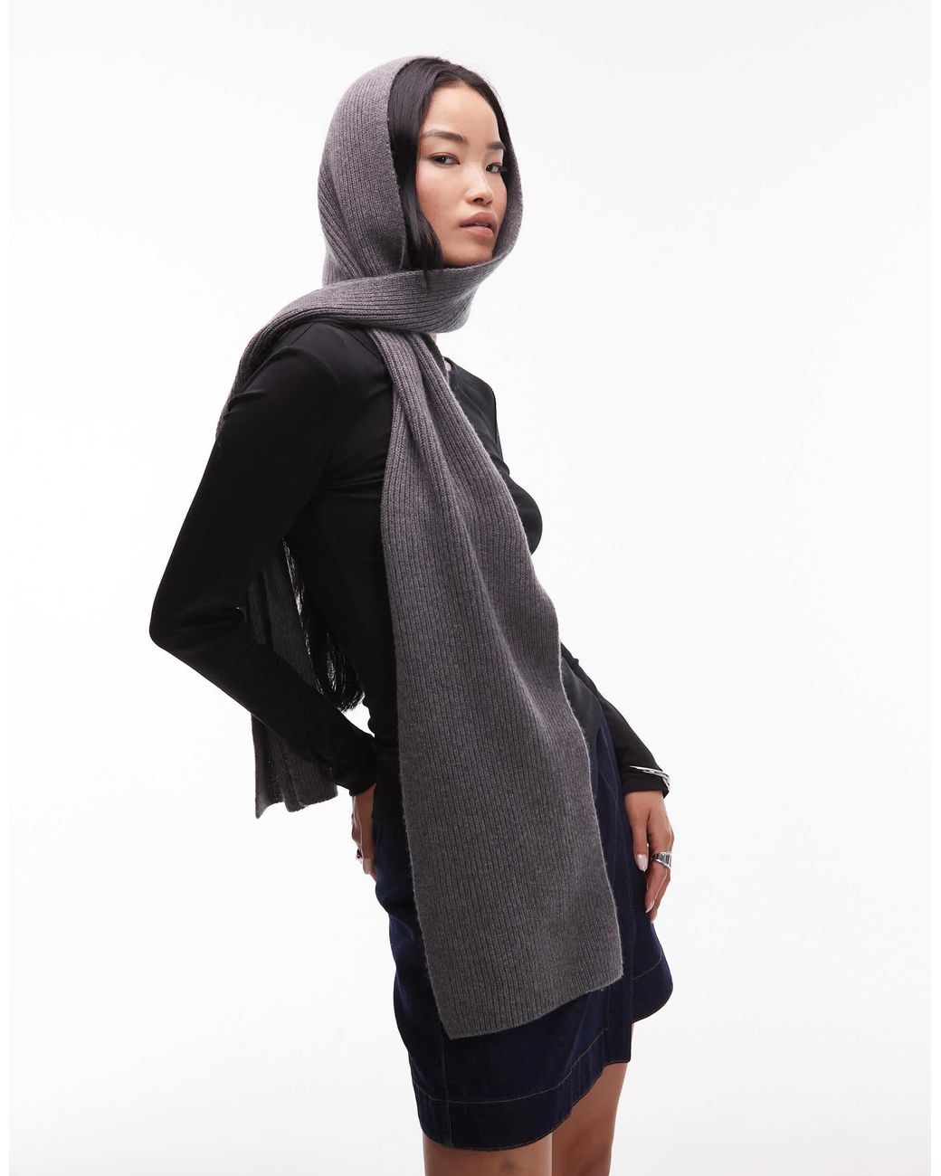 & Other Stories Premium Wool Hood Scarf in Black | Lyst