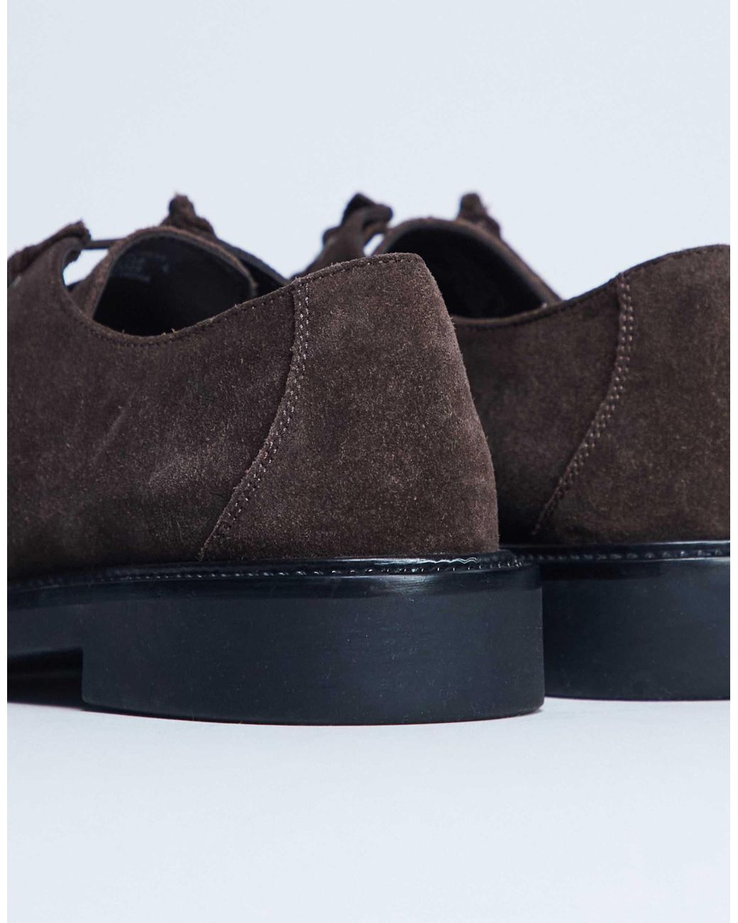 TOPSHOP Banks Suede Leather Lace Up Shoe in Brown | Lyst