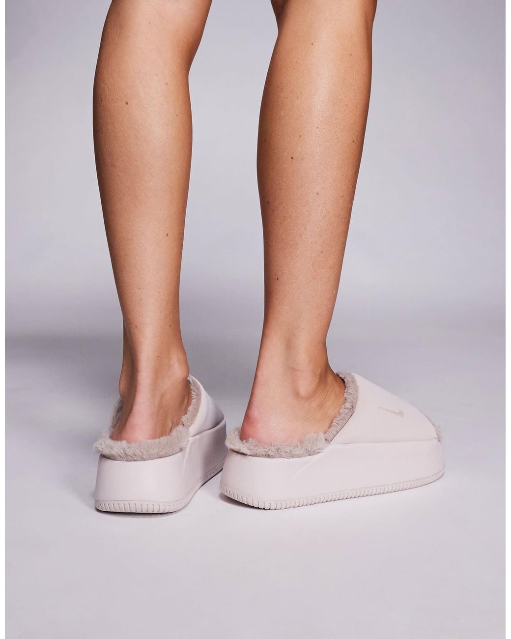 Nike Calm Platform Cozy Slides in Pink | Lyst