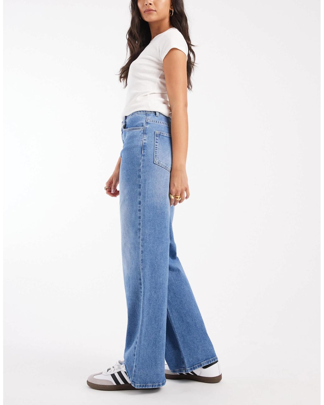 Object Rio Mae Wide Leg Jeans in Blue | Lyst
