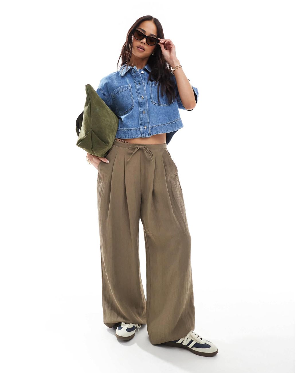 ONLY Boxy Cropped Denim Shirt in Blue | Lyst