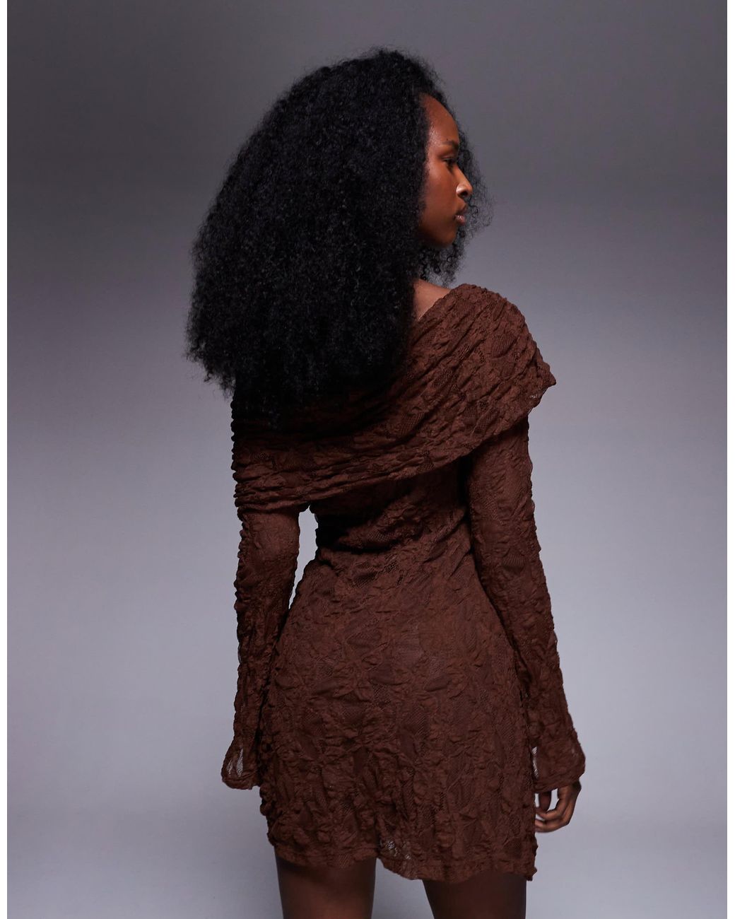 ASOS Asymmetric One Shoulder Maxi Dress in Brown | Lyst