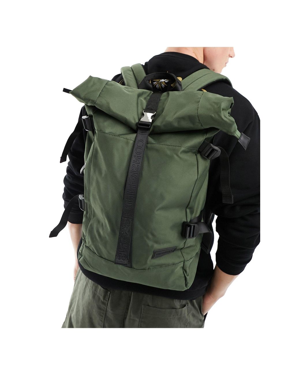 Consigned Roll Top Backpack With Buckle Fastening in Green for Men ...