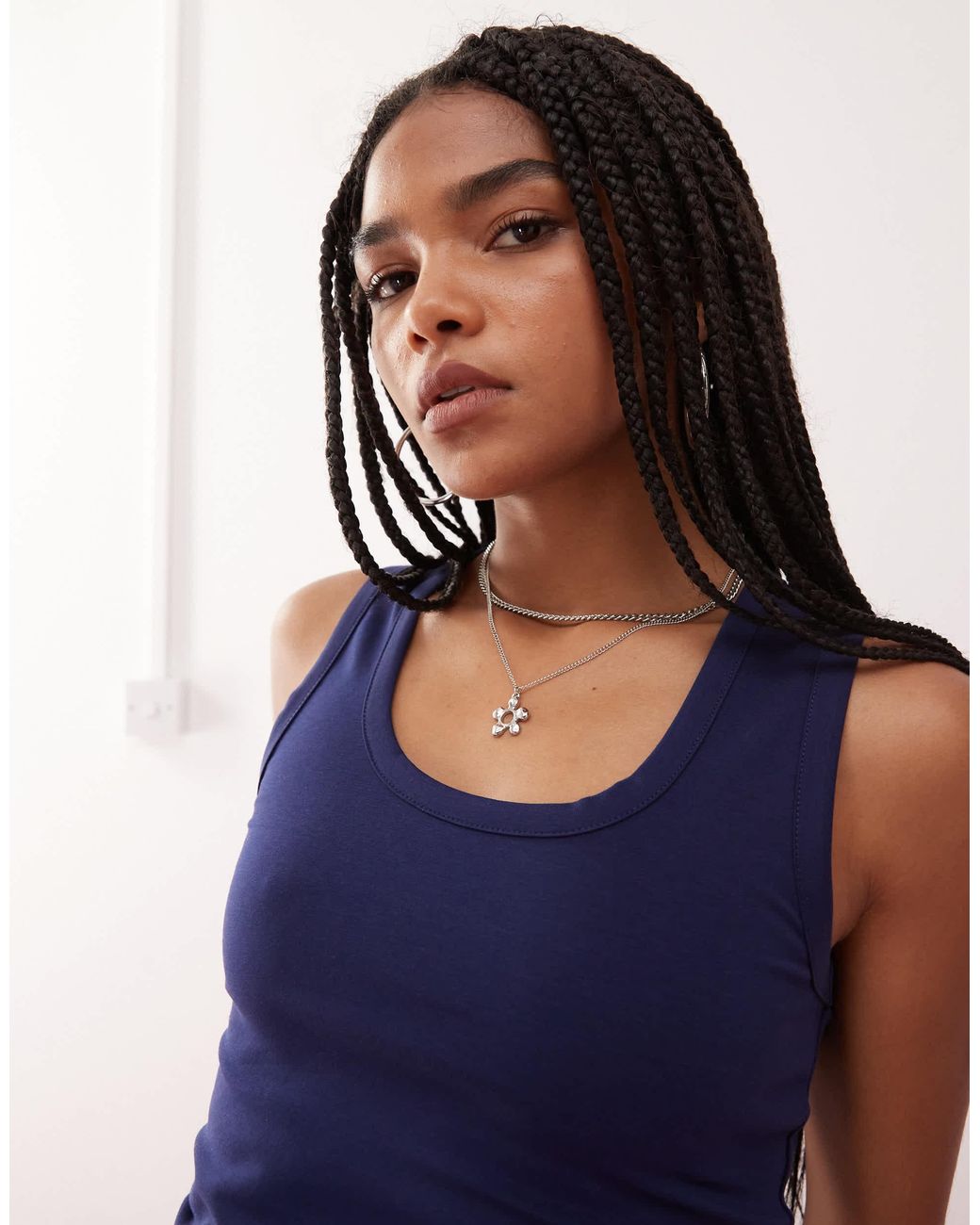 Collusion Elevated Scoop Neck Vest in Blue | Lyst