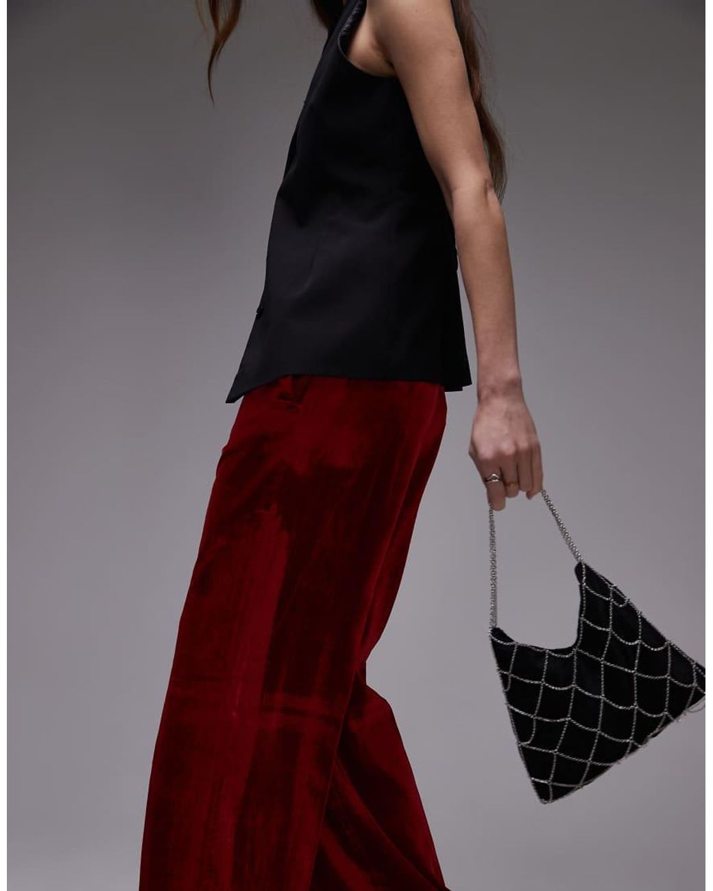 Mango Chain Cross Velvet Bag in Brown | Lyst UK