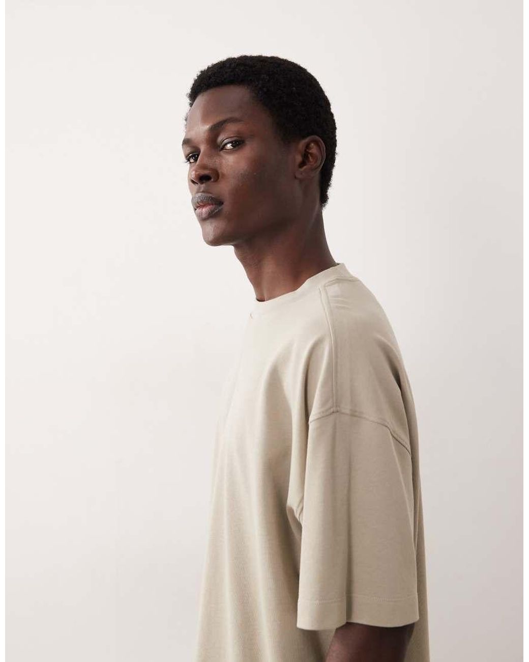 ASOS COLLECTIVE Super Heavyweight Oversized T-shirt in Natural for Men ...