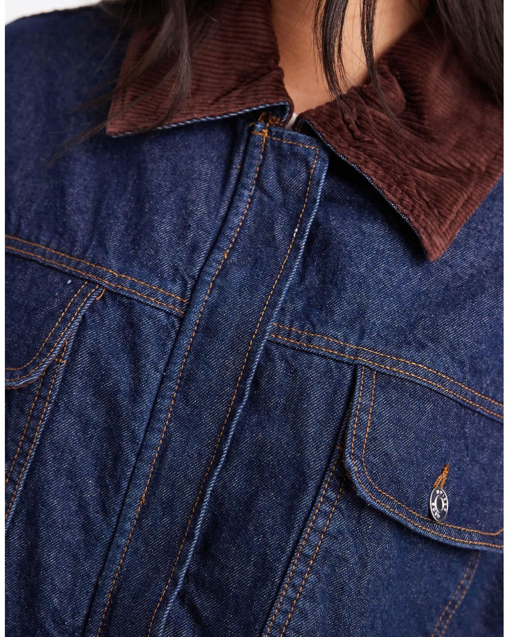 ASOS Denim Barn Jacket in Blue | Lyst