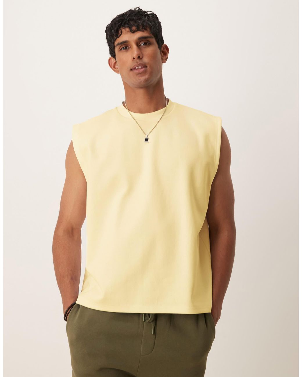 ASOS Heavyweight Boxy Relaxed Tank in Natural for Men | Lyst