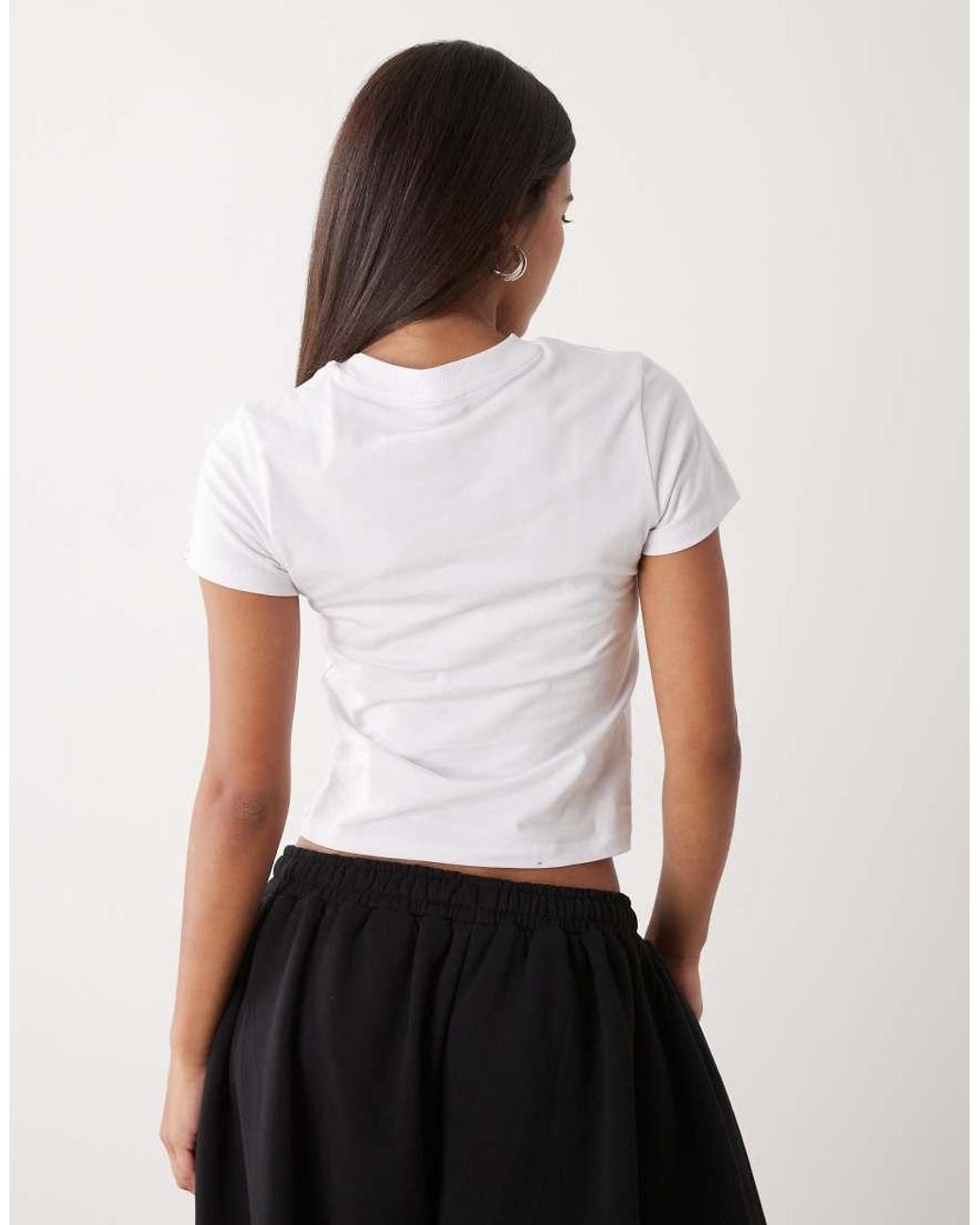 Collusion Short Sleeve Call Me Slogan Baby Tee in White | Lyst UK