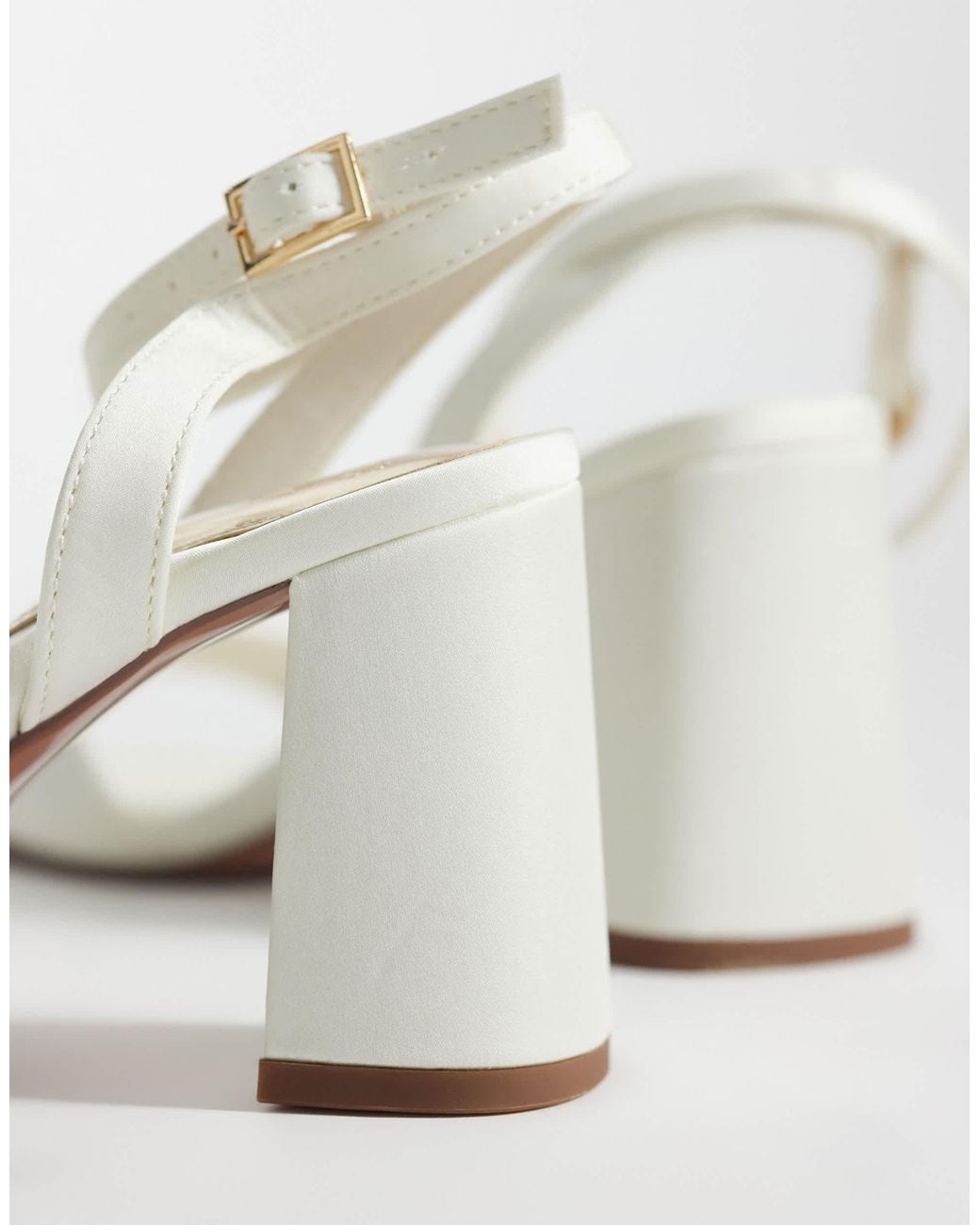 ASOS Hotel Barely There Block Heeled Sandals in White | Lyst