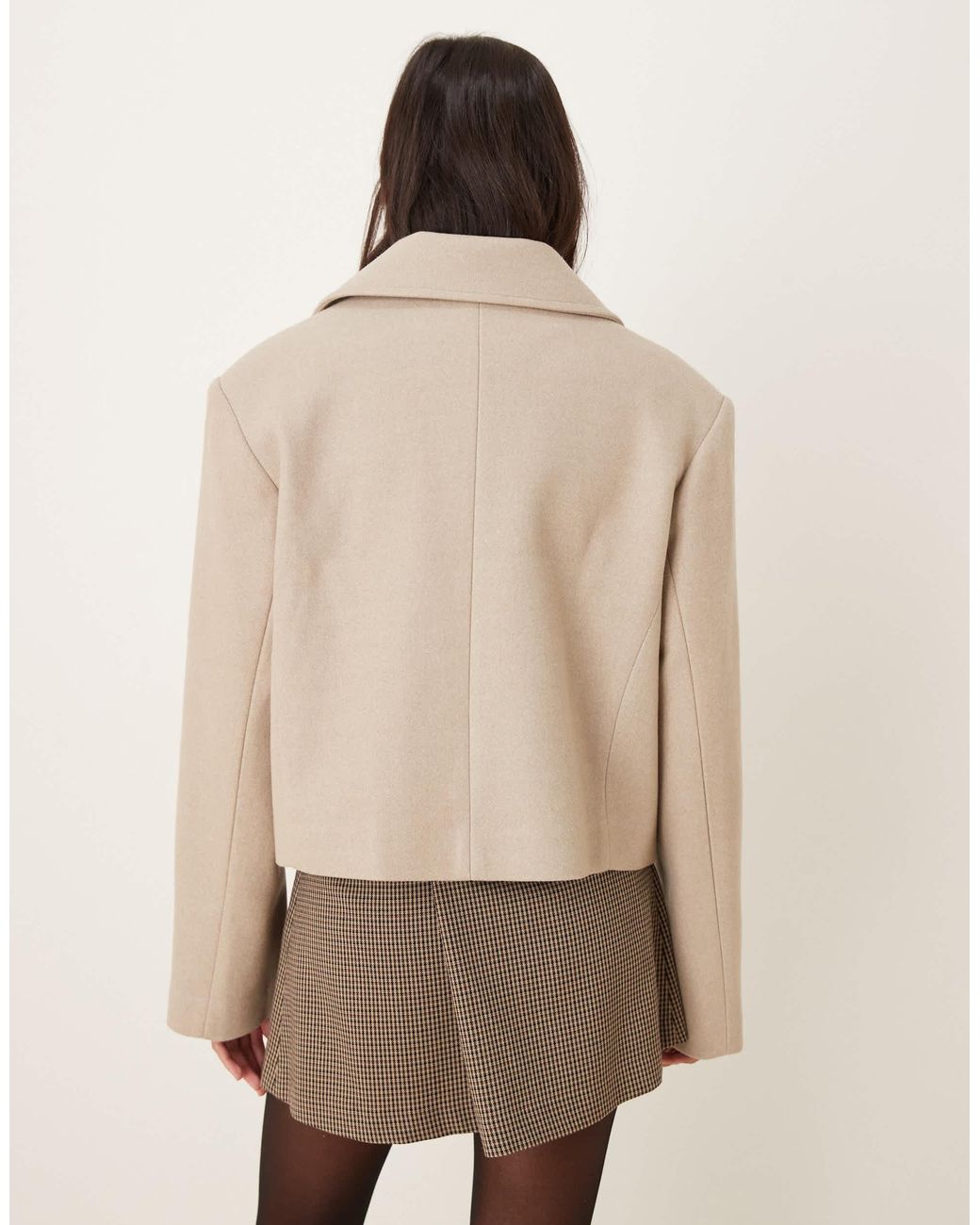 ASOS Short Formal Trench Coat in Natural | Lyst