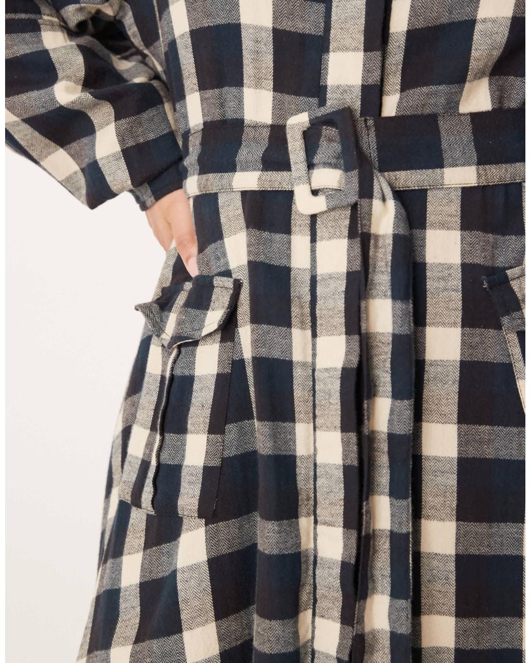 ASOS Asos Design Curve Shirt Mini Dress With Belt in Brown | Lyst