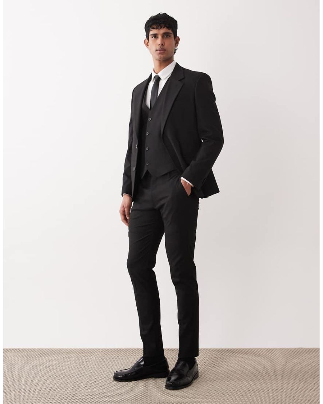 ASOS Skinny Suit Waistcoat in Black for Men | Lyst UK