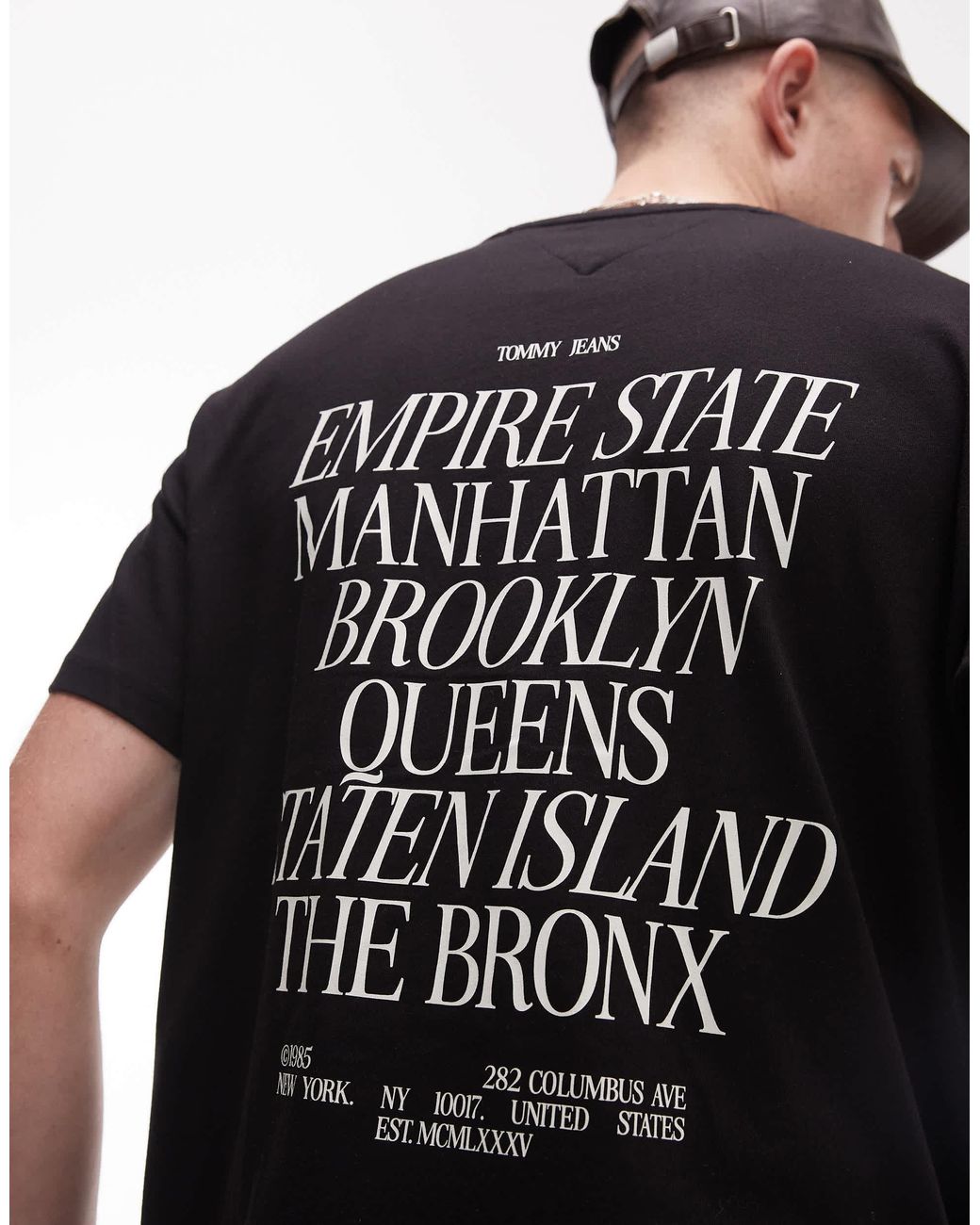 Tommy Hilfiger Boroughs Back Print T-Shirt in Black for Men | Lyst