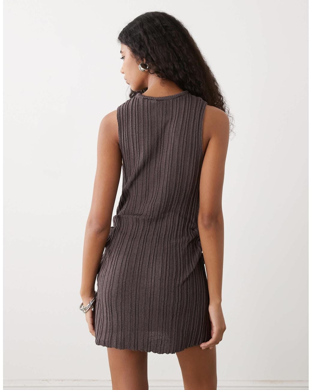 Collusion Fine Knit Sheer Mini Dress in Red | Lyst