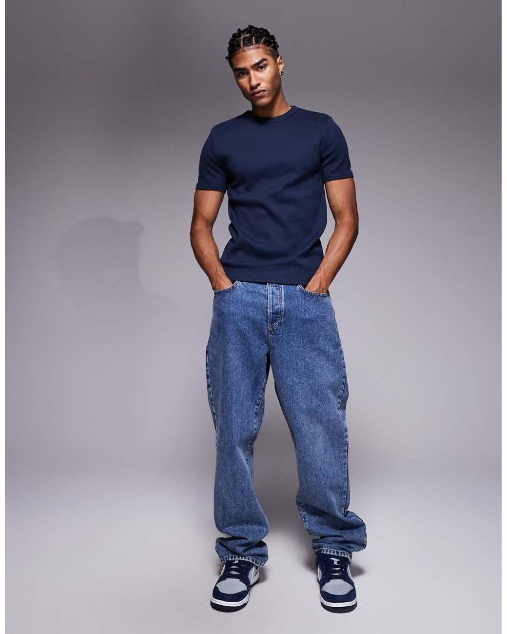 ASOS Super Heavyweight Muscle Fit T-shirt in Blue for Men | Lyst UK