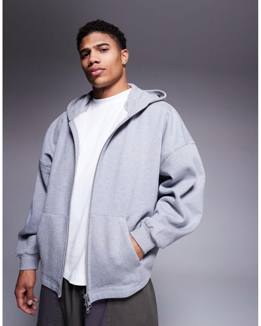 ASOS Premium Heavyweight Extreme Oversized Zip Through Hoodie With ...