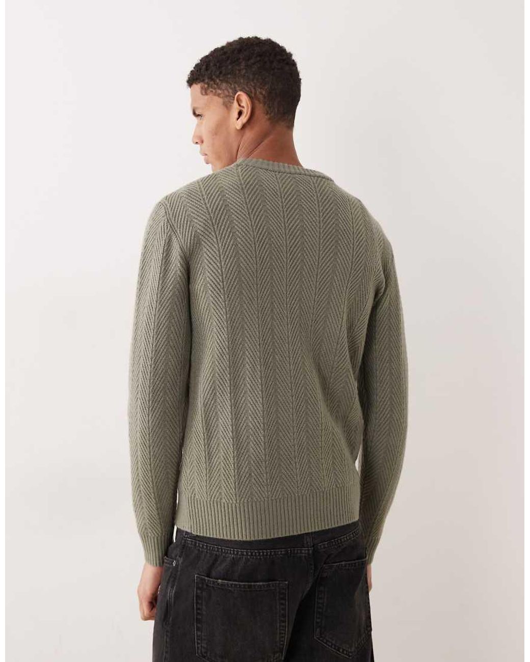 Mango Textured Knit Jumper in Grey for Men | Lyst UK