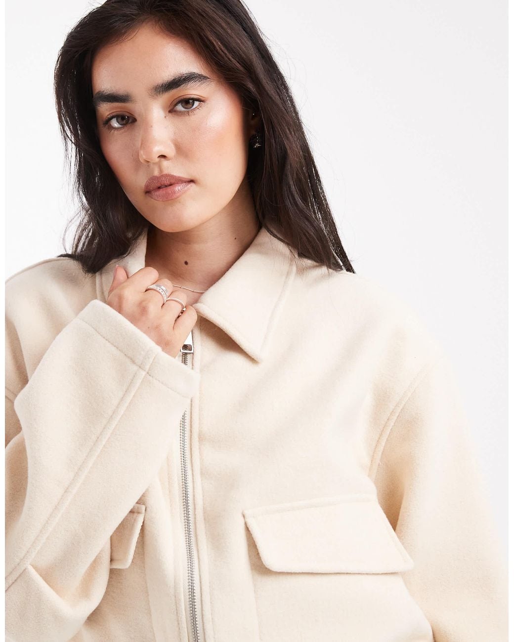 ASOS Clean Formal Bomber in Natural | Lyst