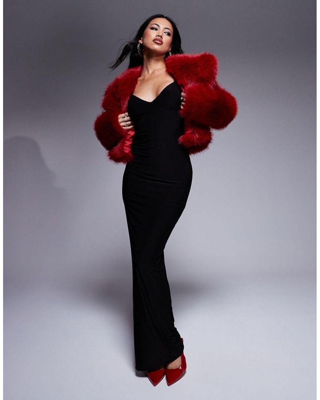 Fashionkilla Double Layered Slinky Ruched Bust Cap Sleeve Low Back Maxi ...