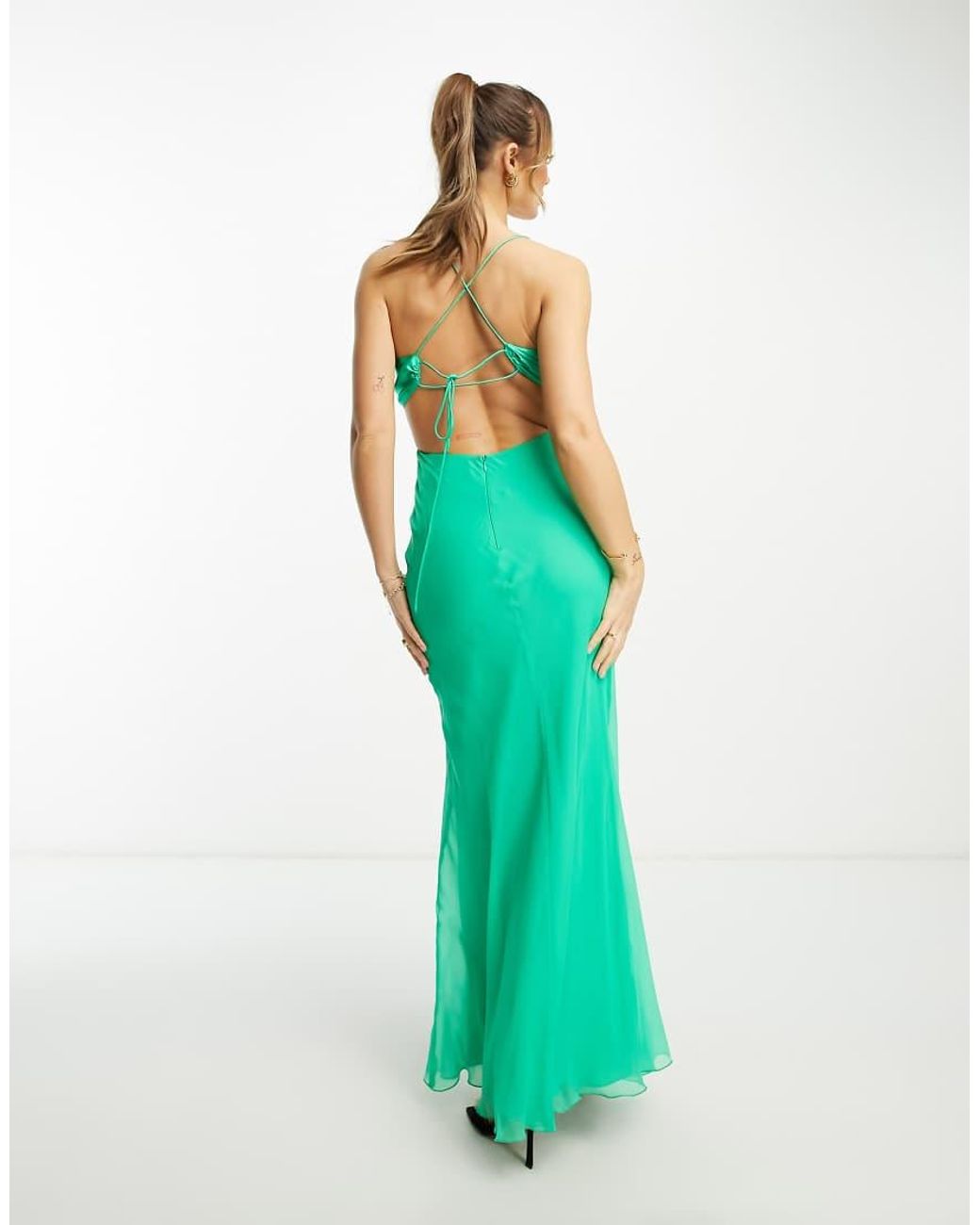ASOS Us Exclusive Satin Mix Cami Cut Out Waist Maxi Dress With Cross ...