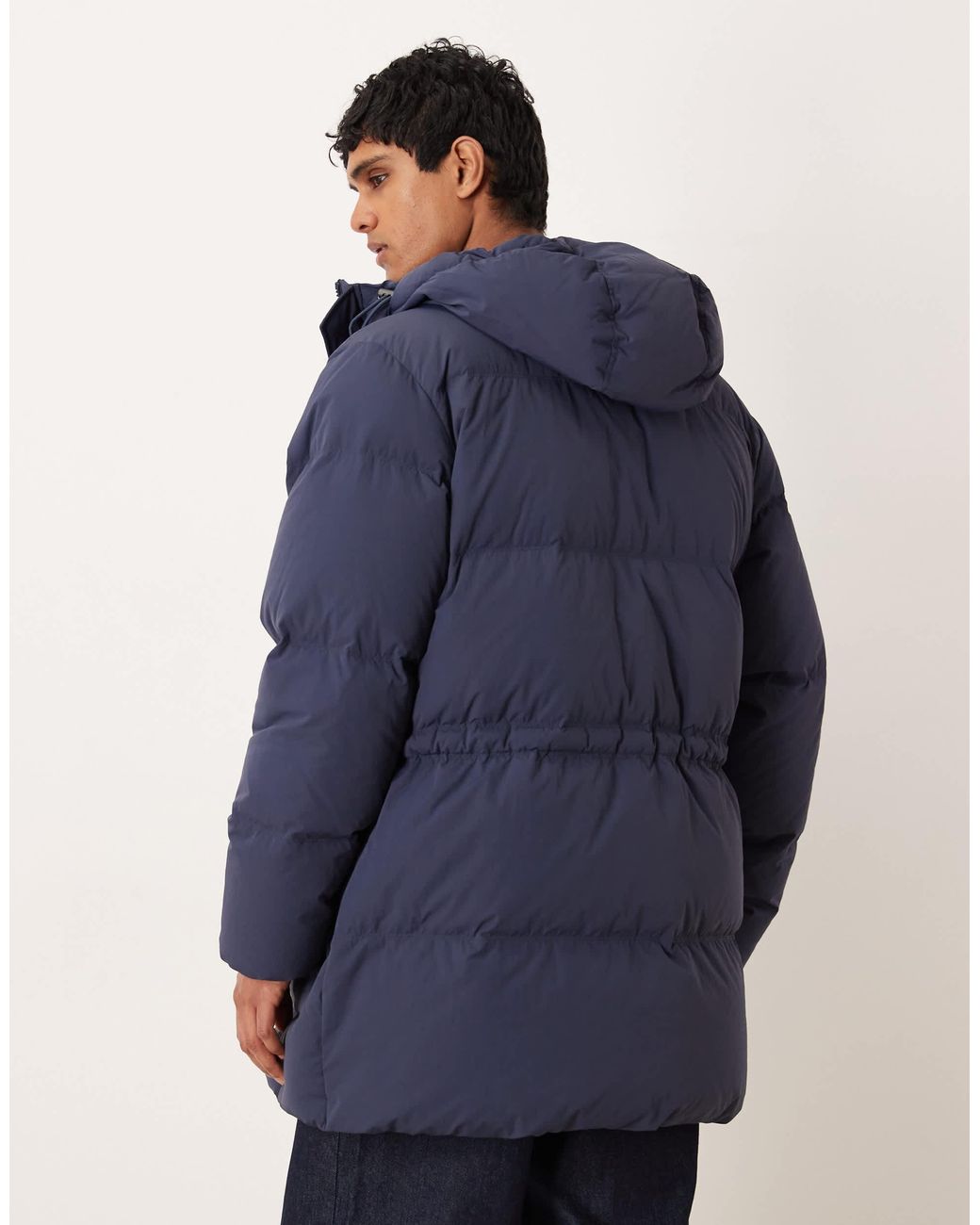 ARKET Down Puffer Coat With Full Hood And Flap Pockets in Blue for Men ...