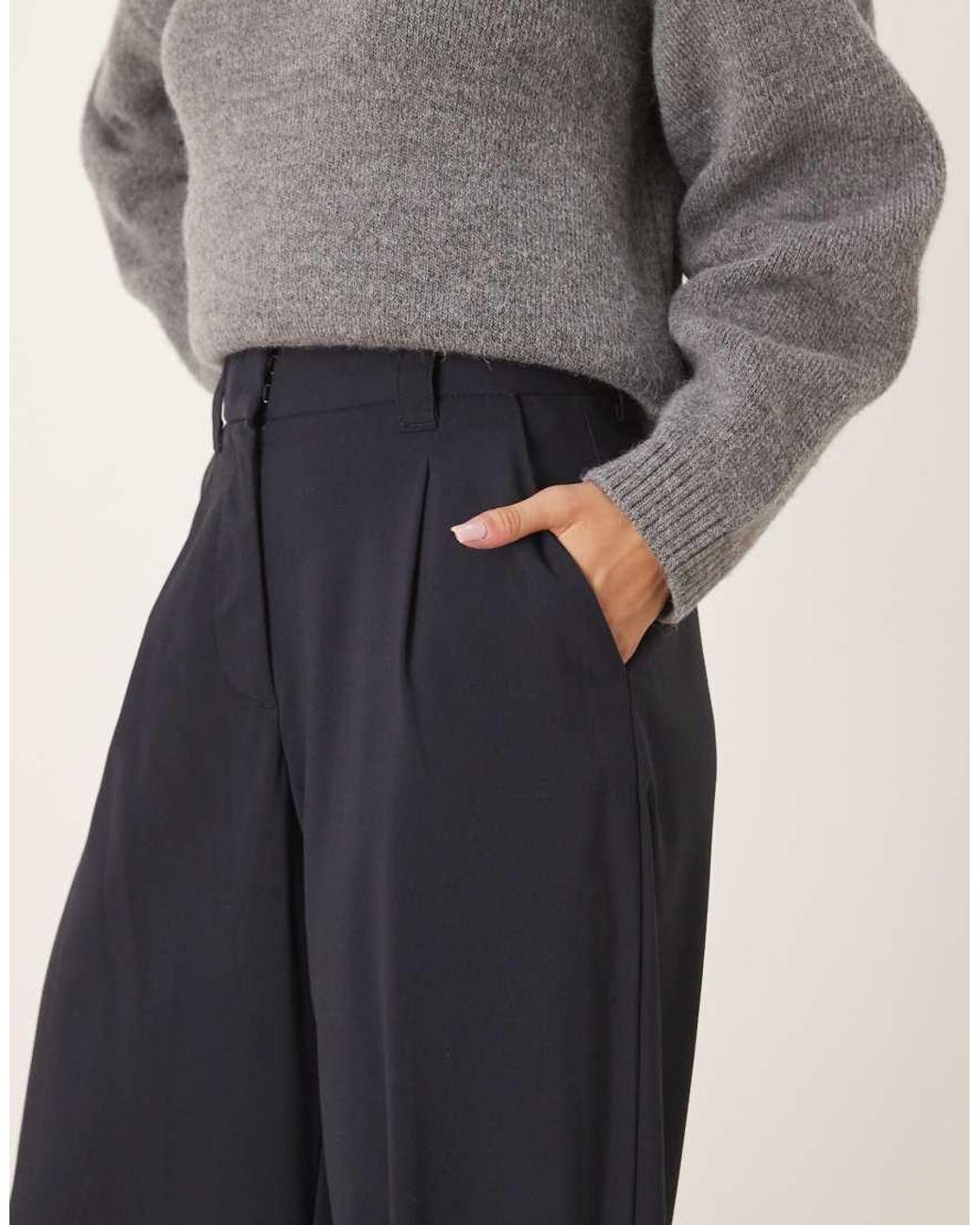 ASOS Tailored Arch Barrel Leg Pants in Blue | Lyst UK