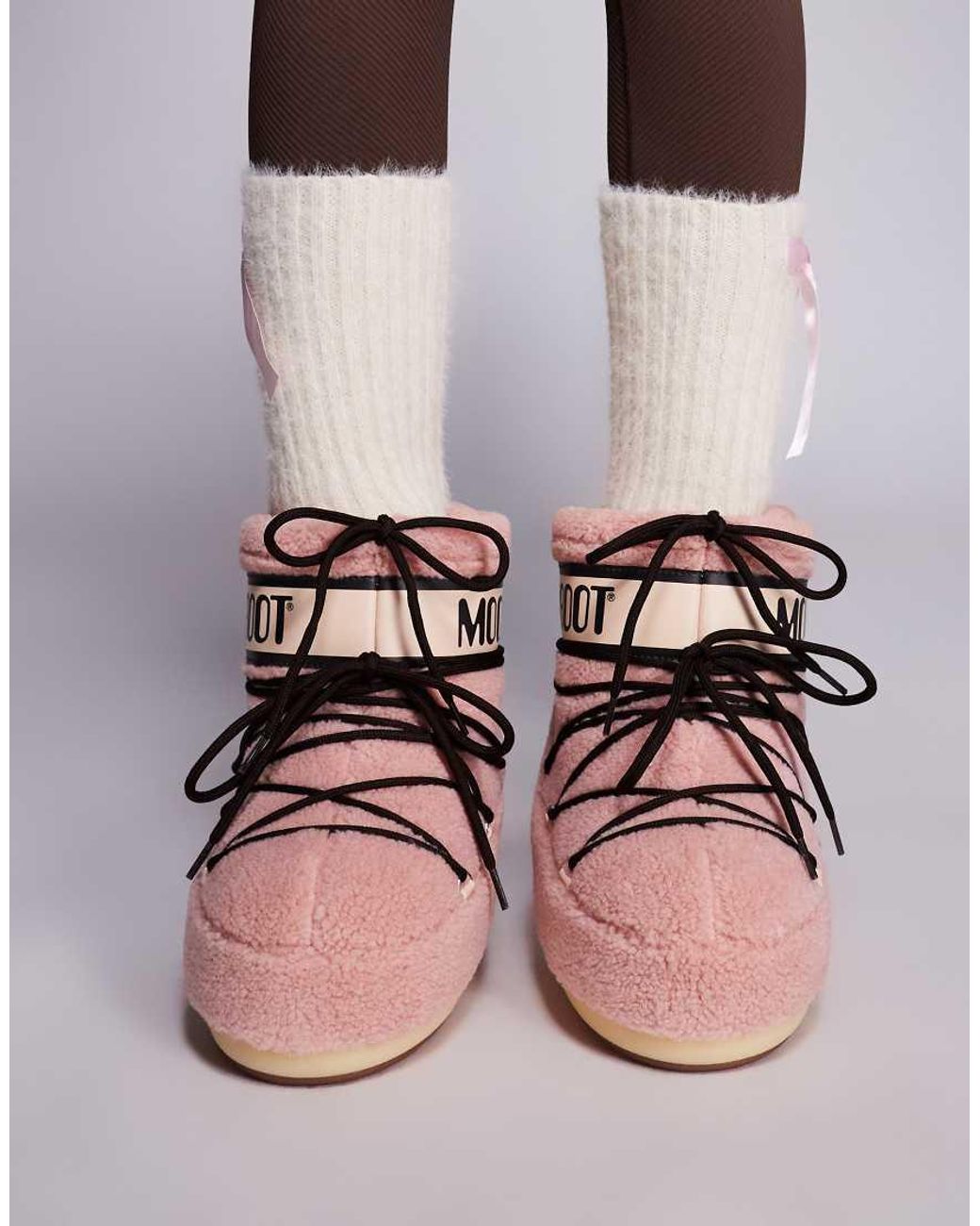 Moon Boot Moonboot Icon Low Fleece in Pink | Lyst UK