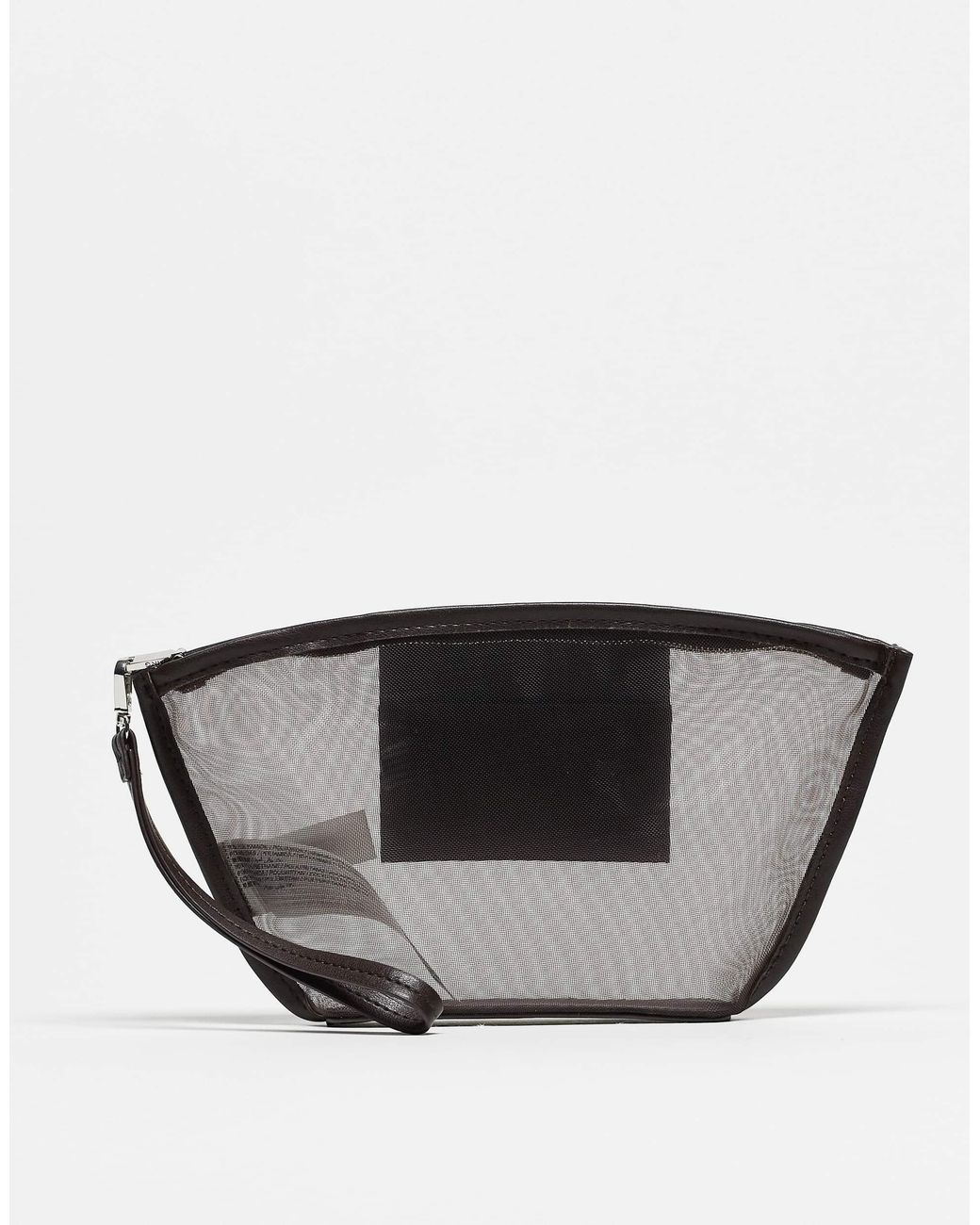 Mango Mesh Cosmetics Bag in Black | Lyst