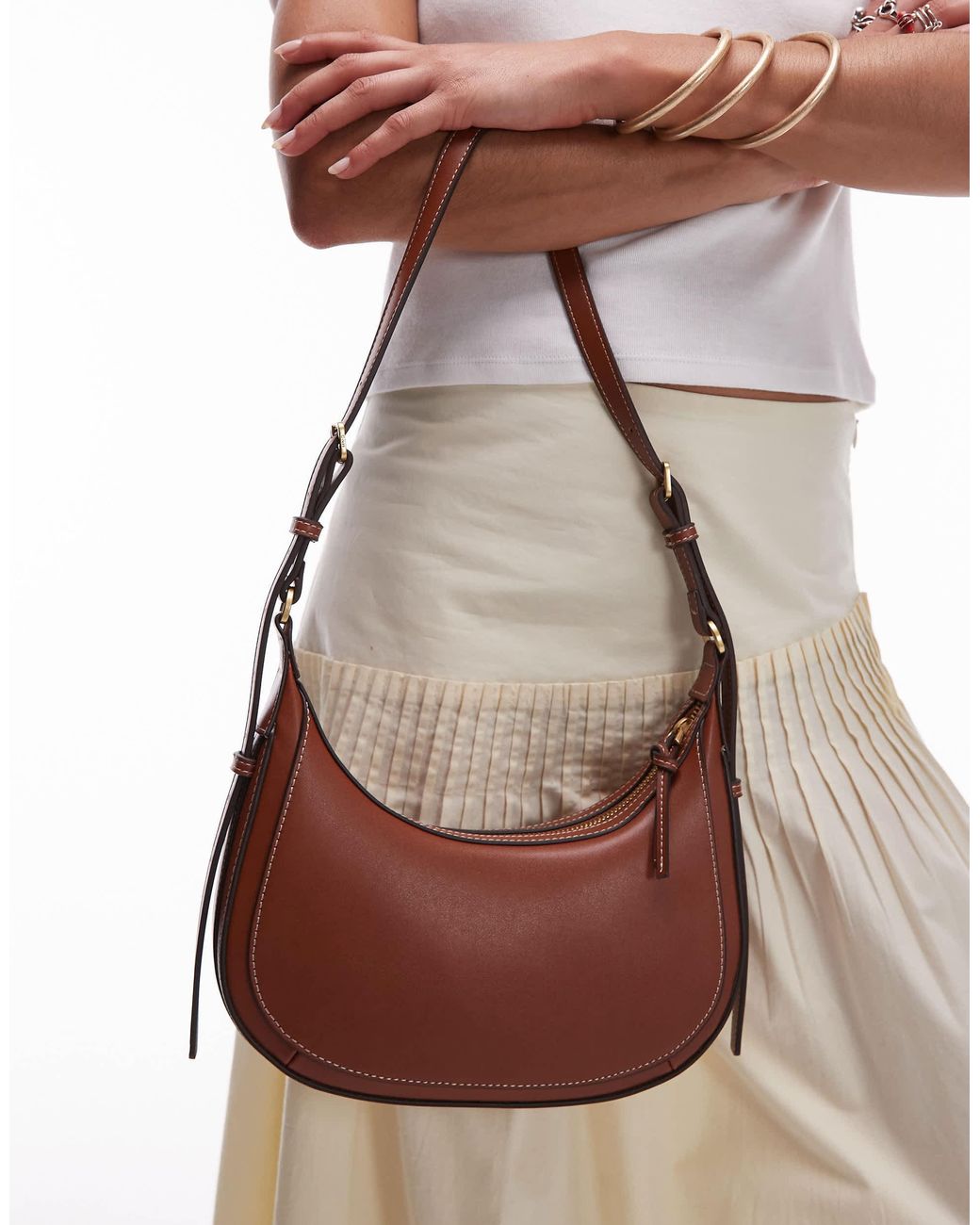 Mango Classic Cross Body Bag in Brown | Lyst